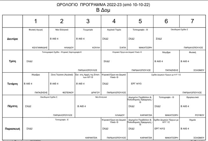 Ωρολόγιο Πρόγραμμα 1ου ΕΠΑΛ Φλώρινας 2022-2023 – 1ο ΕΠΑ.Λ. Φλώρινας